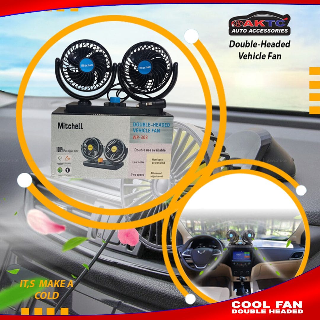 Car Double-Head Fan, Air Conditioning Auto Cooler,Car Electric Fan,CAR ...